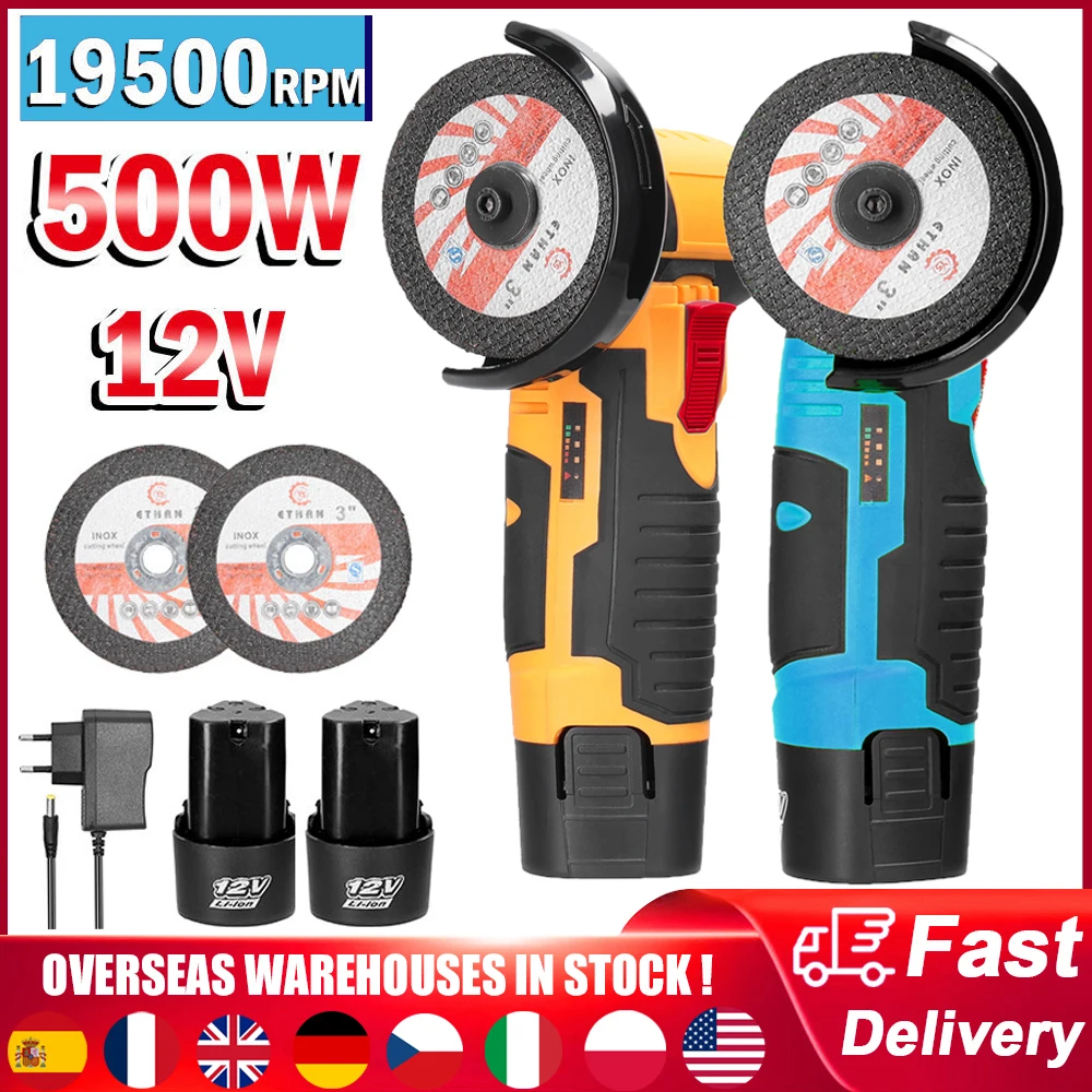 19500RPM-Cordless-Electric-Angle-Grinder-12V-Rechargeable-Mini ...
