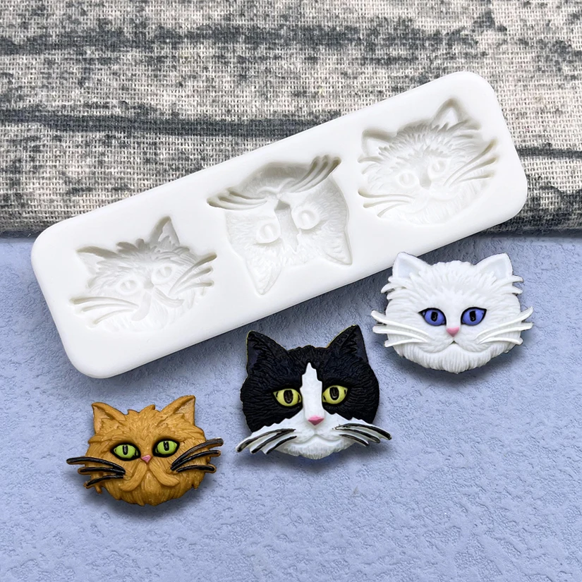 Cat Silicone Mold Sugarcraft Cupcake Baking Mold Chocolate Fondant Cake ...