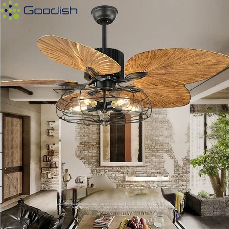 Vintage Natural Ceiling Fans Strong Wind with Silent Fan Leaf for ...