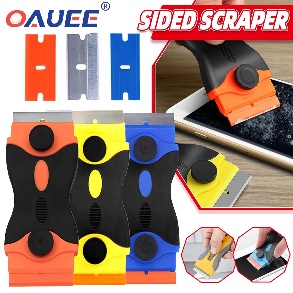1-2Pcs-Double-Sided-Scraper-With-Plastic-Handle-Blade-Tool-for ...