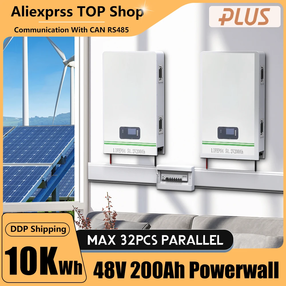 48V 10KW 200AH 5KW 100AH Powerwall LiFePO4 Battery Pack Lithium Cycles ...