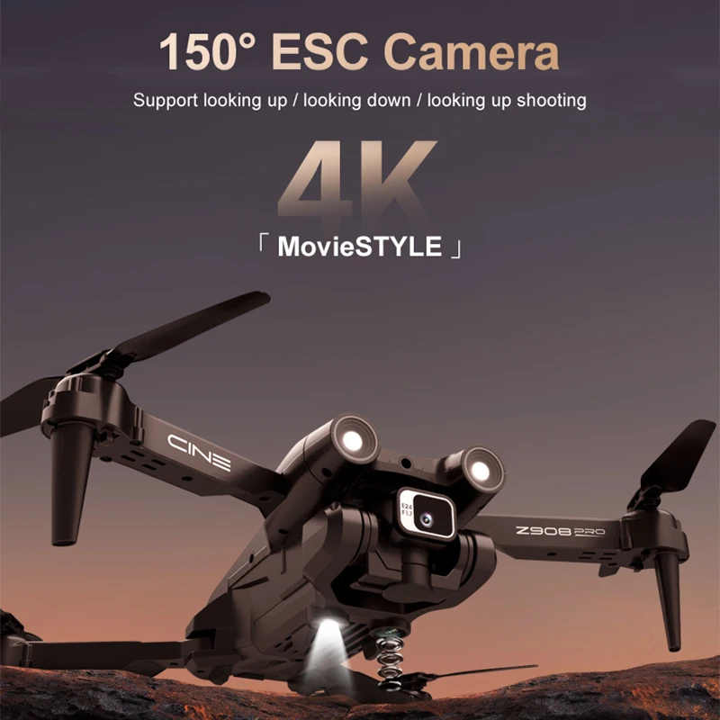 2/3 pil Z908 Pro 2.4G WIFI Drone 4K profesyonel kamera engel kaçınma ...