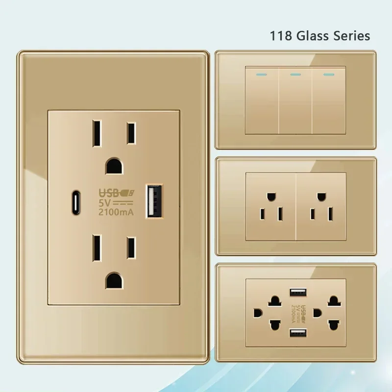 American-Standard-Dual-Wall-Usb-Plug-Socket-Household-Mexico-US ...