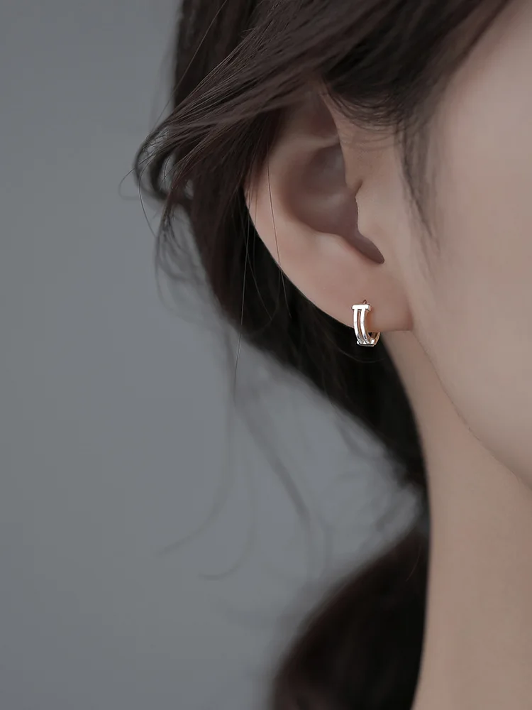925 스털링 실버 기하학적 T 모양 여성용 귀걸이, 심플한 금속 스타일| | - AliExpress
