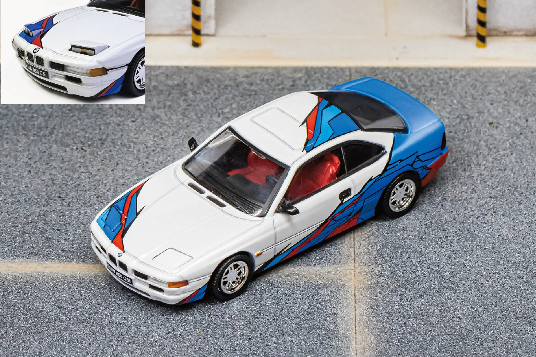 SHADOW1 1:64 BMW 850CSi White Latte Art Jumping Light Alloy Premium ...