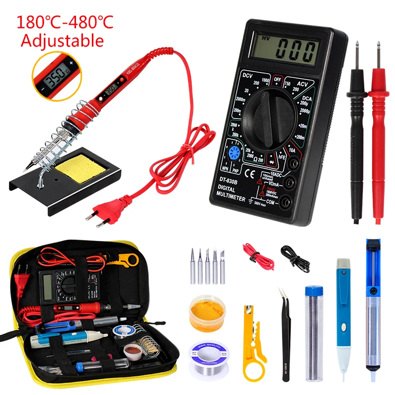 Soldering 80W/60W iron with Digital multimeter kit Adjustable ...