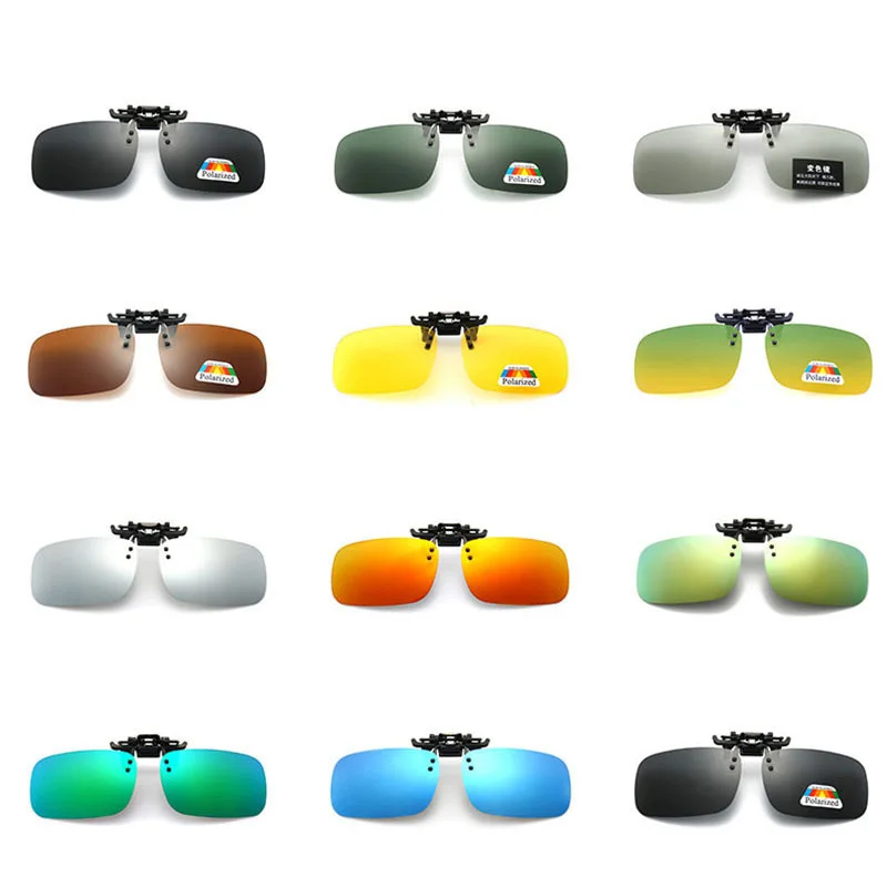 Polarized-Sunglasses-Clips-Glasses-Clip-Driving-Night-Vision-Eyeglasses ...