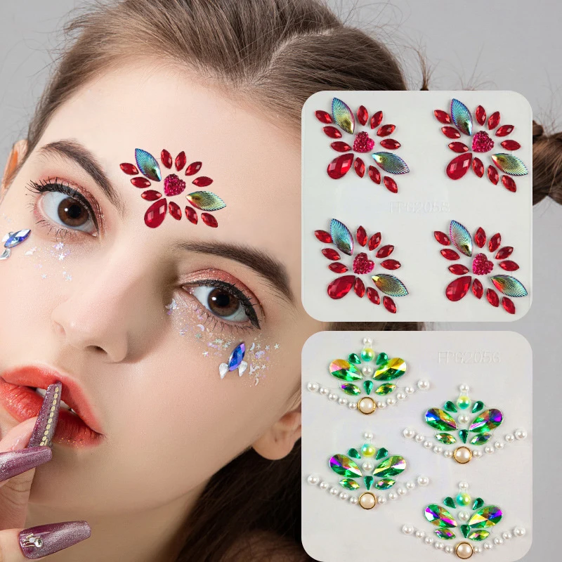 Sexy-Diamond-Face-Tattoo-Stickers-Colorful-Glitter-Crystal-Party-Face ...