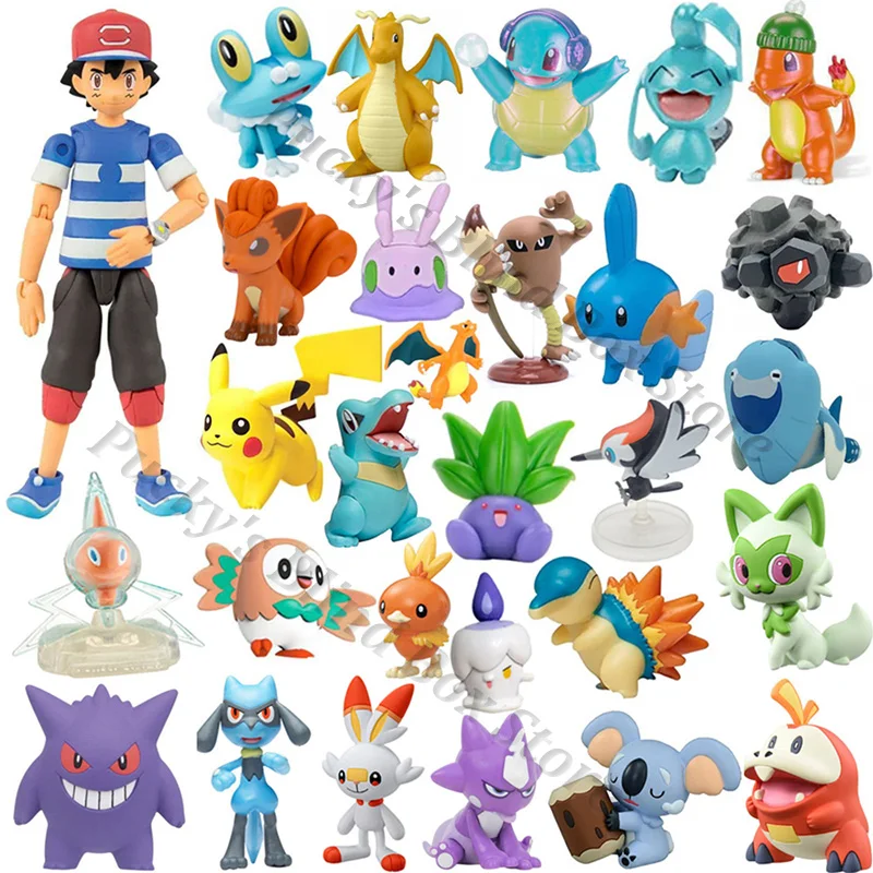 Anime Figures Piplup Rotom Pikachu Charmander Meowth Ditto Froakie ...