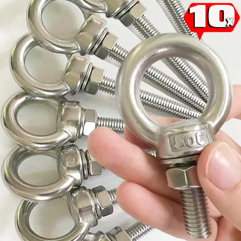 M4 M5 M6 M8 Eye Bolt Screw for Lifting Equipment Heavy Duty Eye Screws ...