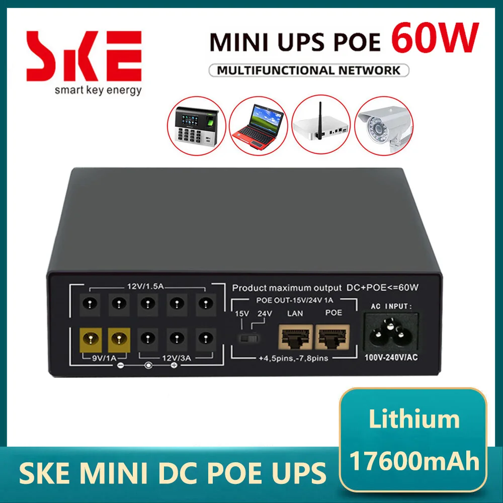 17600mAh-Lithium-POE-60W-SKE-Mini-UPS-Portable-Battery-Backup ...