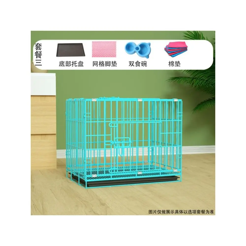 Teddy dog cage with toilet indoor household cat cage foldable bold ...