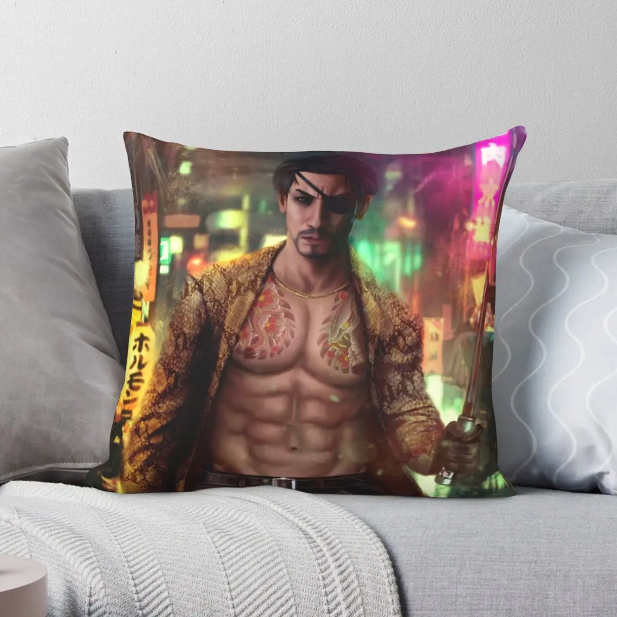 Majima-Goro-Square-Pillowcase-Polyester-Linen-Velvet-Printed-Zip-Decor ...