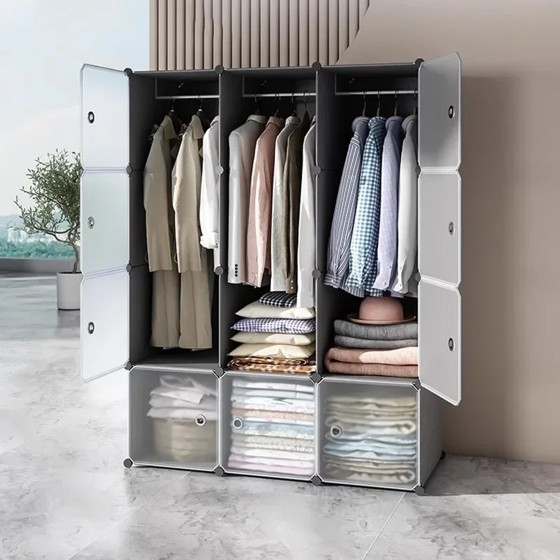 Open-Plastic-Closet-Partitions-Portable-Living-Room-Organizer-Wardrobe ...