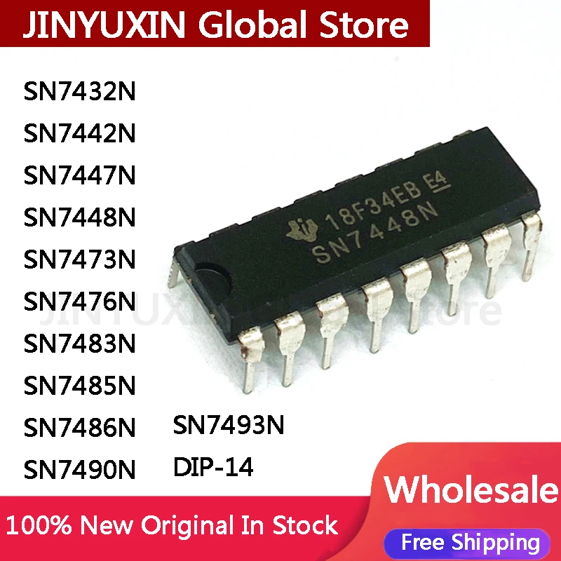 20Pcs-SN7432N-SN7442N-SN7447N-SN7448N-SN7473N-SN7476N-SN7483N-SN7485N-SN7486N-SN7490N-SN7493N ...