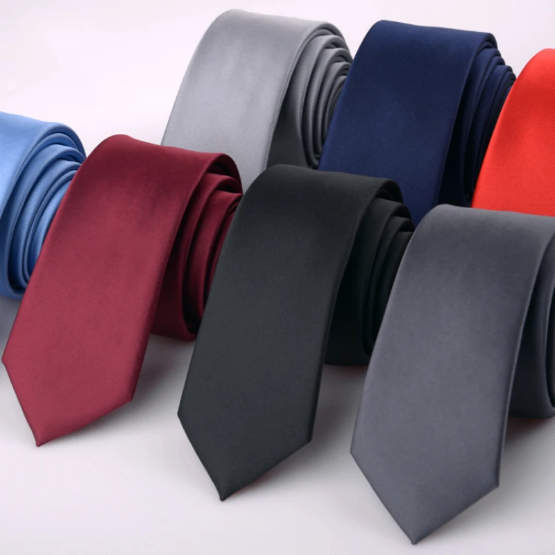 1 Pcs Classic Men's Wedding Solid Skinny Ties Fashion Plain Slim ...