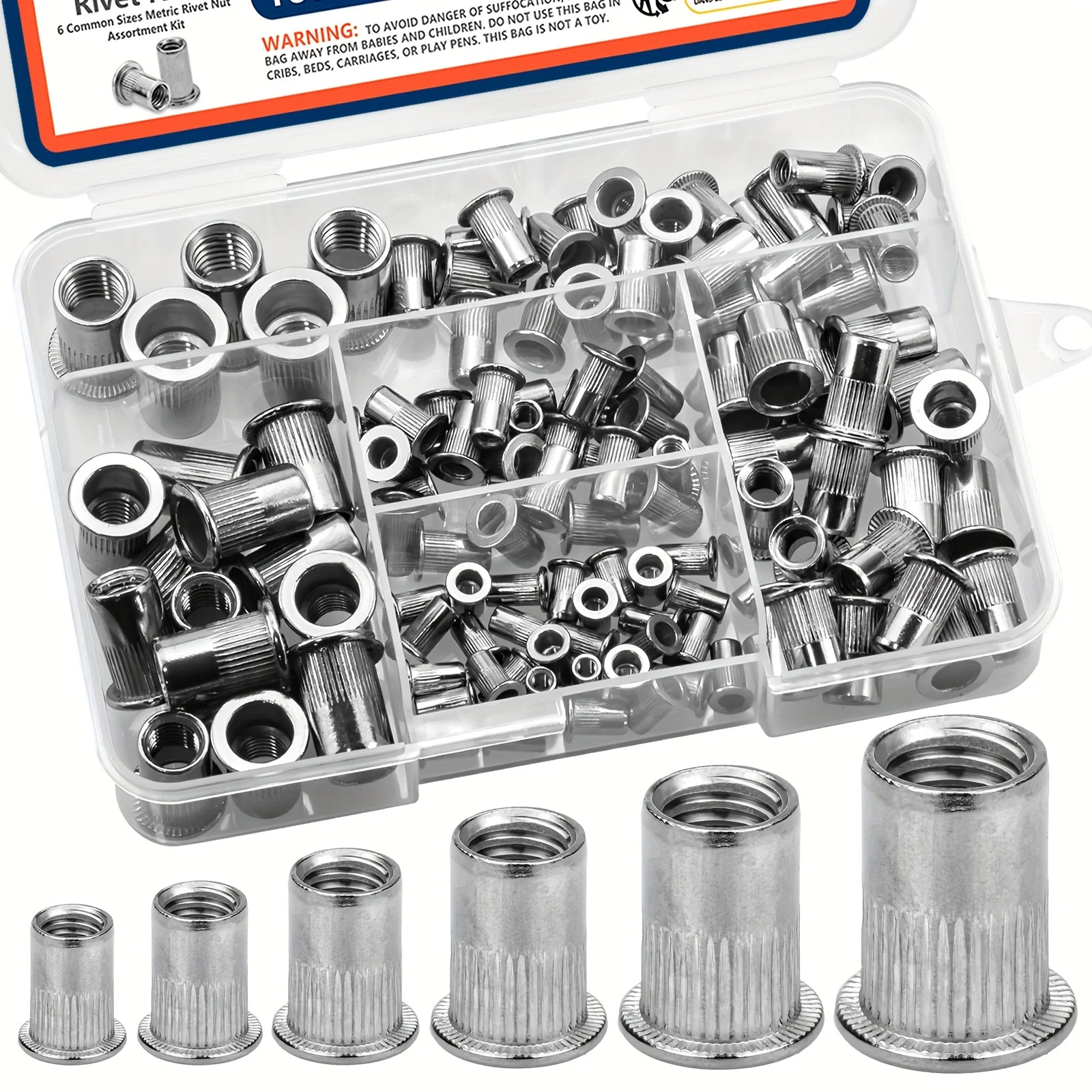 Kit-surtido-de-Tuercas-de-remache-M-trico-50-piezas-120-piezas-M3-M4-M5 ...