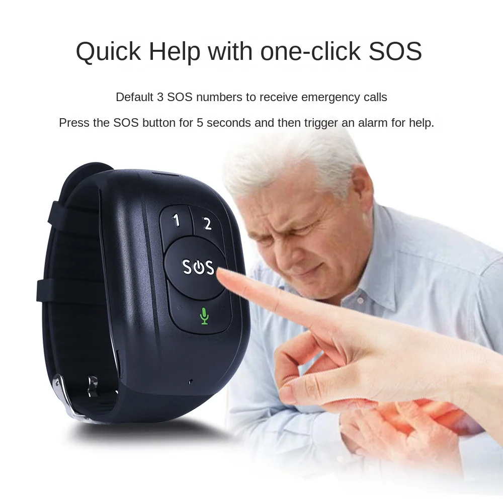 Imperme-vel-4G-LTE-GPS-Tracking-Pulseira-GSM-Idoso-SOS-Bot-o-Pulseira ...