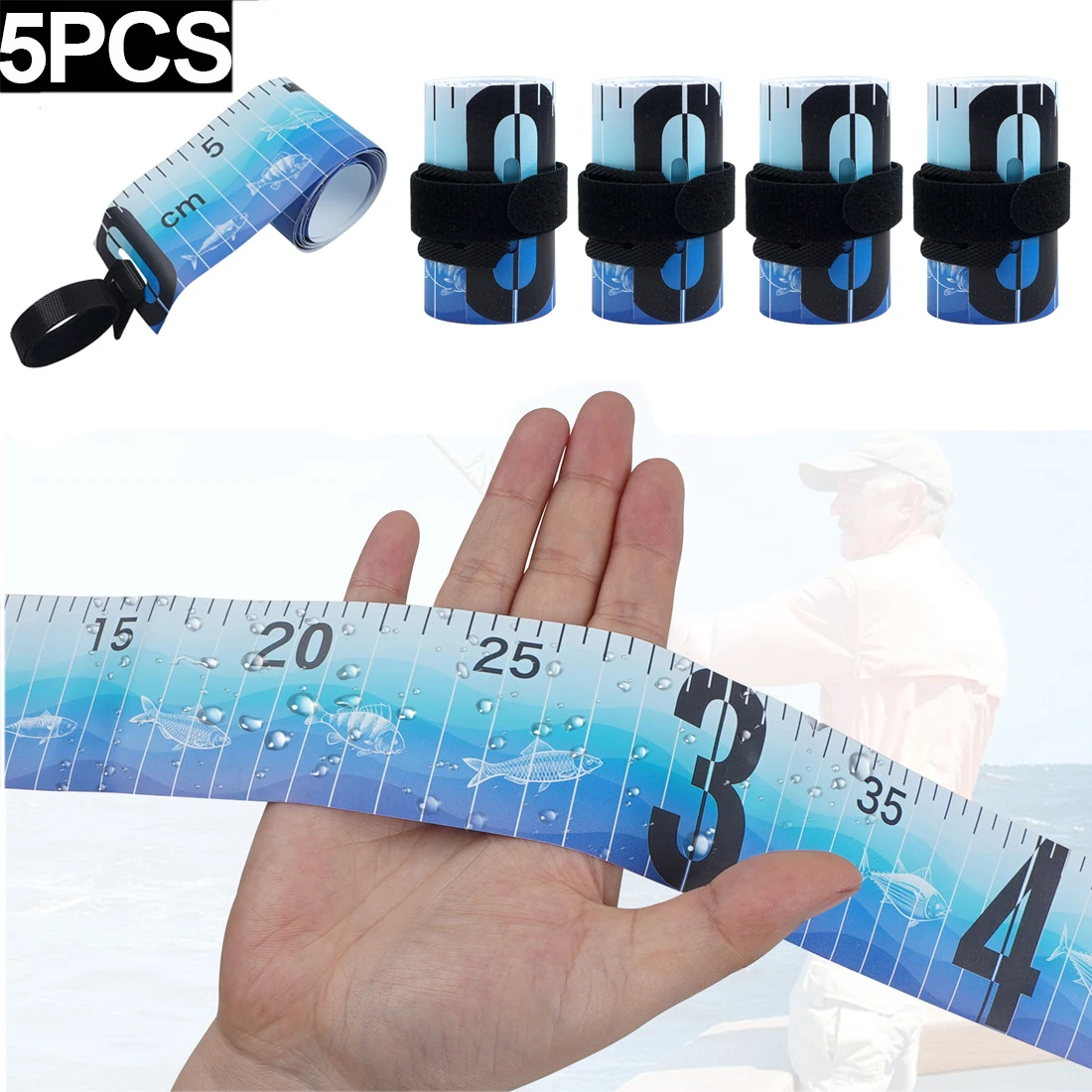 5PCS-90cm-Portable-fishing-measuring-ruler-PVC-fishing-fish-ruler ...