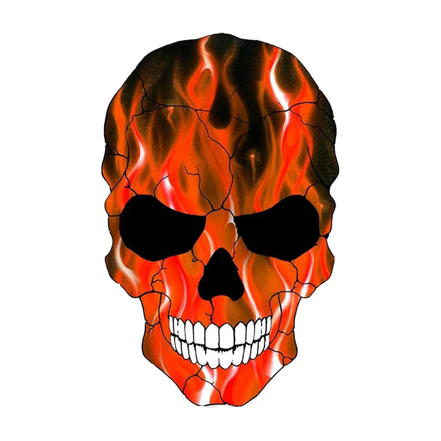 Red Flaming Skull