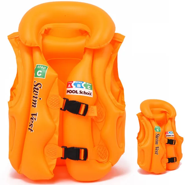 Children Inflatable Swim Vest PVC Child Life Jacket Kids Babies ...