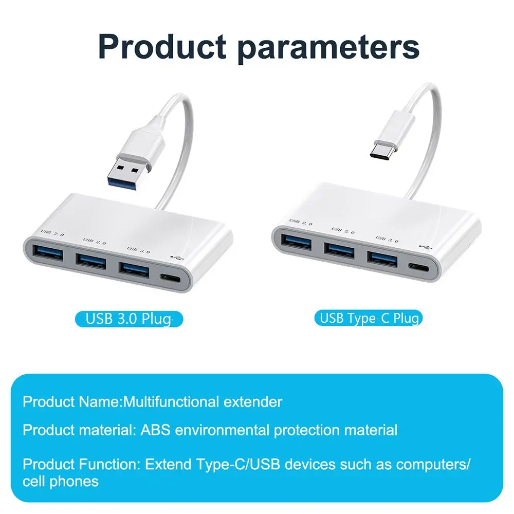 Prise USB Type-C - Hub USB 3.0 OTG 4 en 1 Type C, adaptateur Multiport ...