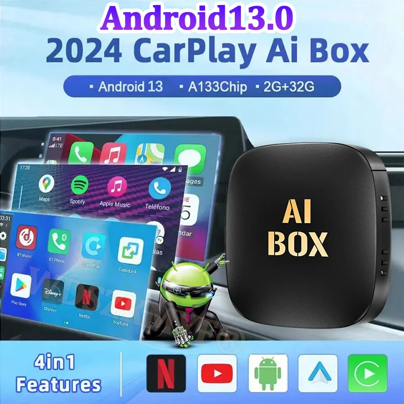 Smart-AI-BOX-con-Android-13-Carplay-inal-mbrico-WIFI-para-Netflix ...