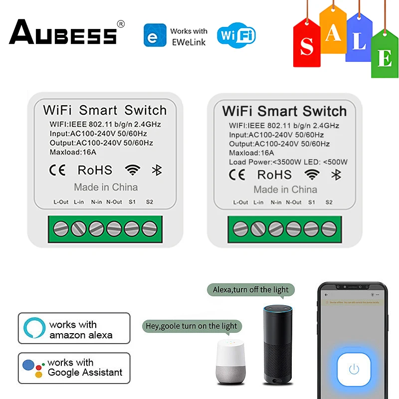 Aubess-16A-eWeLink-Smart-Switch-Smart-Home-Relay-Module-Support-2-way ...