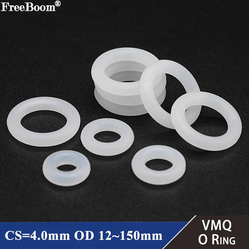 10pcs-VMQ-O-Ring-Gasket-CS-4mm-OD-12-150mm-Food-Grade-Rubber-Insulate ...