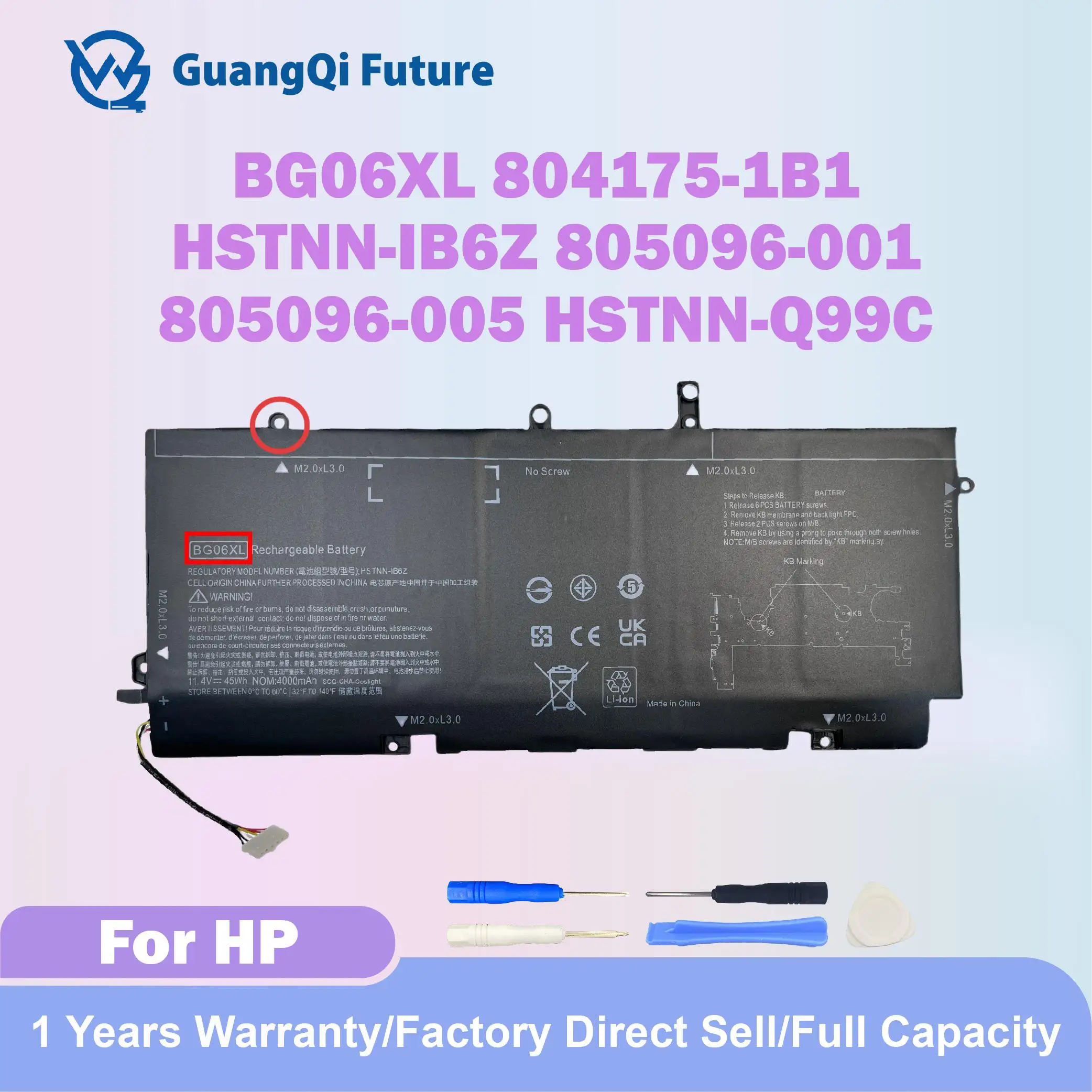 BG06XL HSTNN-IB6Z 45Wh 4000mAh batería del ordenador portátil para HP ...