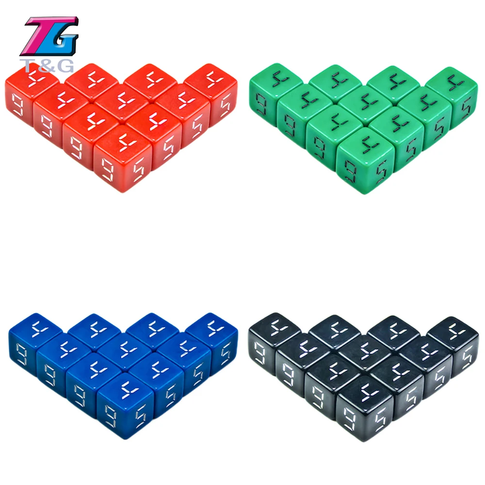 Digital D6 Dice,6 Sided Cube 16mm Acrylic 10pcs for Poker Card Game ...