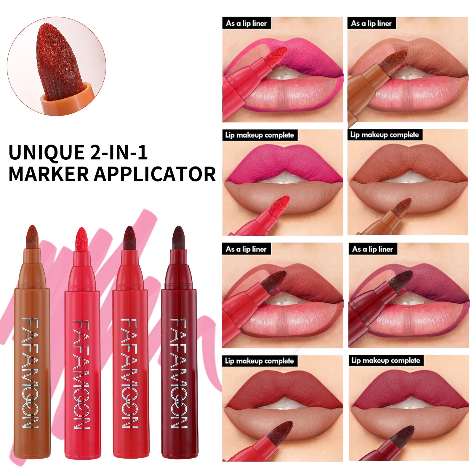 Lip-Marker-Stain-Waterproof-Matte-Lip-Marker-With-Coconut-Oil-And-Aloe ...