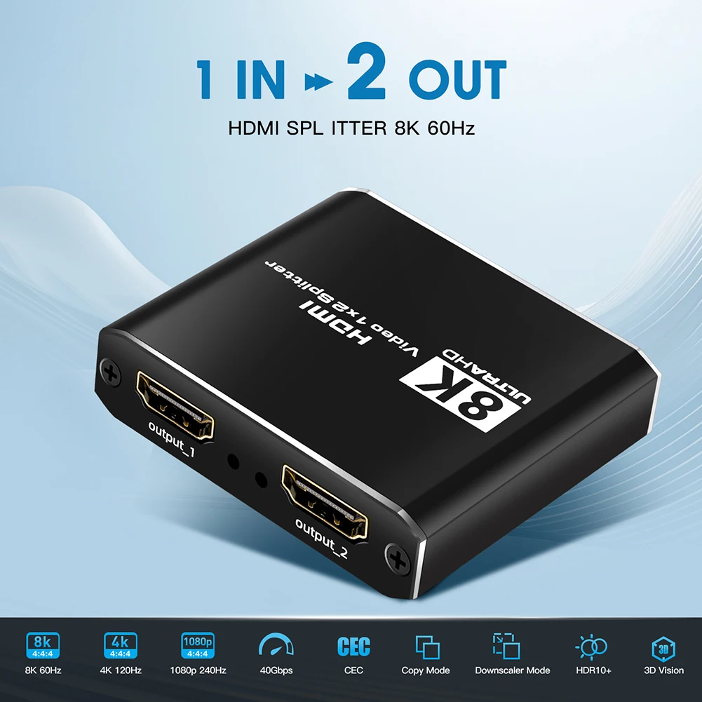 8K-1-Male-To-2-HDMI-Compatible-Female-Adapter-1080P-1-In-2-Out-Splitter ...