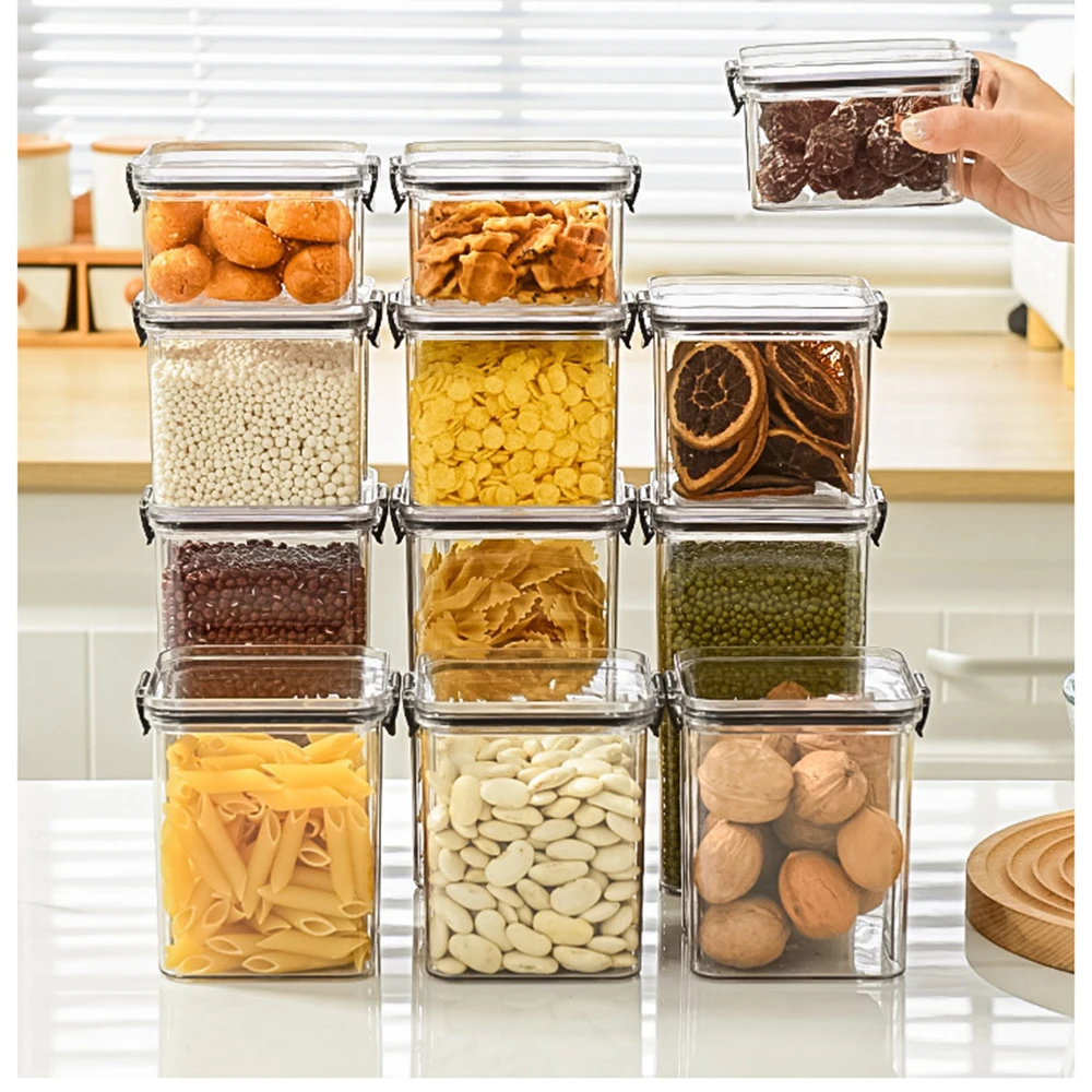 Transparent Storage Box Rectangular Stackable Food Grade Sealed Tank ...