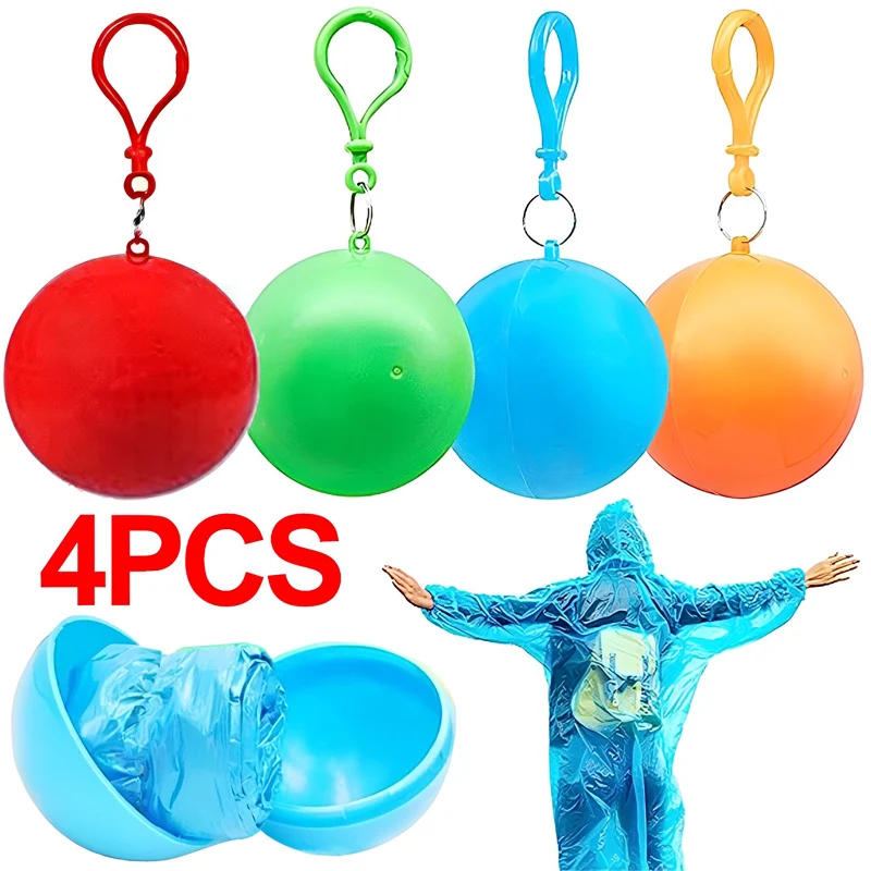 Mini-Portable-Raincoats-Ball-Colorful-Disposable-Thicken-Rain-Ponchos ...