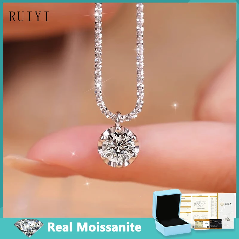 1-2ct-Super-Sparkling-Moissanite-Diamond-Pendant-Necklaces-for-Women ...