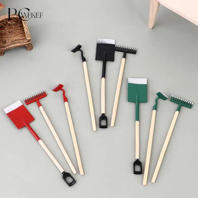 3Pcs-1-12-Dollhouse-Miniatures-Gardening-Shovel-Rake-Hoes-Farm-Tool ...