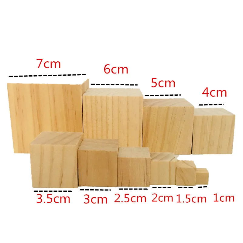 Rough-wooden-cube-solid-wood-cube-mini-DIY-production-wedding-Christmas ...