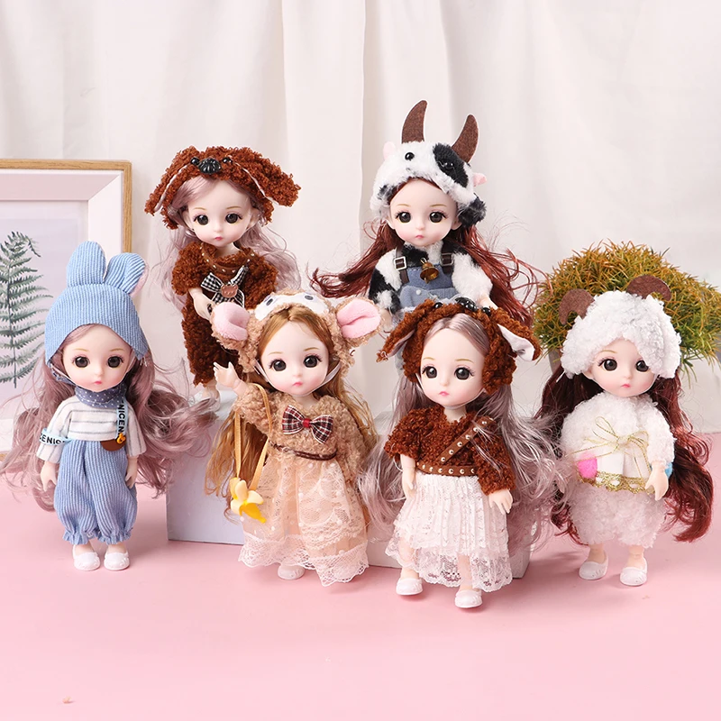 17cm-Doll-Girl-Toy-Mini-Doll-Movable-Joint-Doll-Toys-Clothes-Dress-Up ...