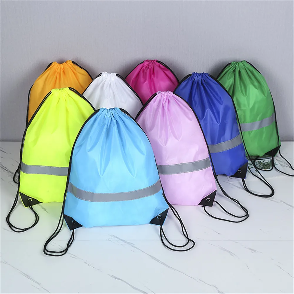 Drawstring-Backpack-Waterproof-Sport-Gym-Bag-With-Reflective-Strip-For ...