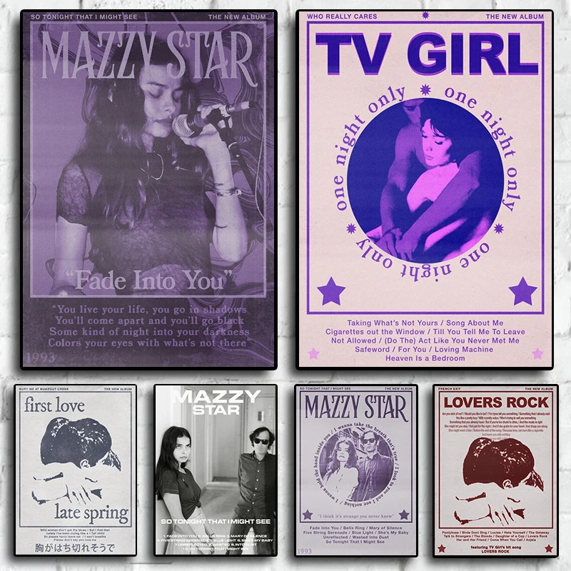 Pop-Rock-Singer-Tv-Girl-Poster-Music-Album-Mazzy-Star-80s-Aesthetic ...