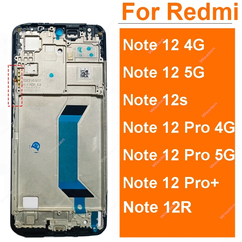 For Xiaomi Redmi Note 12 12s 12R 13R Pro Plus 4G 5G LCD Frame Cover LCD ...