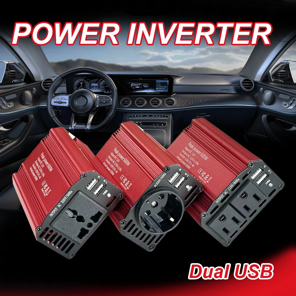 600W-12V-To-220V-110V-Power-Inverter-AC-To-DC-EU-US-Universal-Socket ...