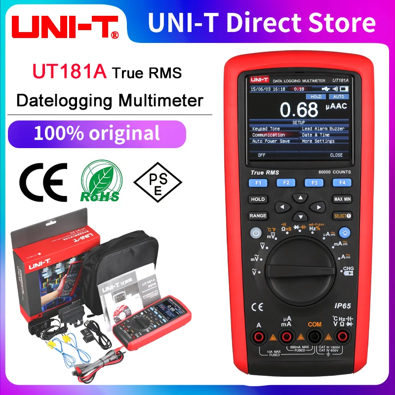 UNI-T UT181A True RMS Datelogging Multimeter Auto Range Professional ...