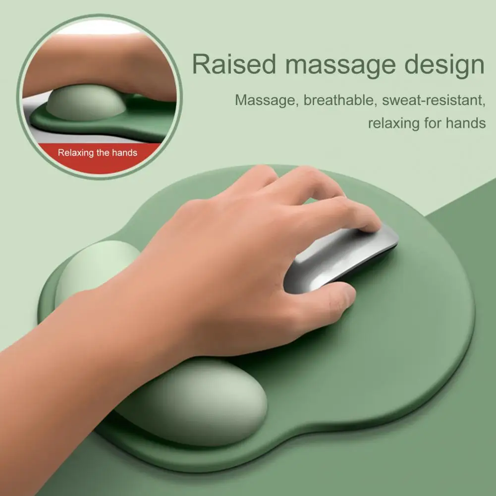 Mint-Green-Mouse-Pad-With-Wrist-Rest-Comfort-Hand-Rest-Anti-skid ...