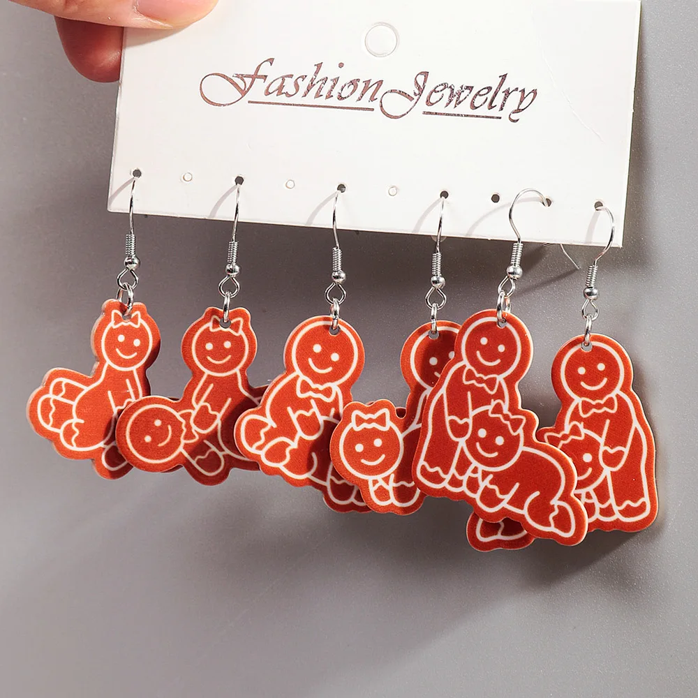 FishSheep-Christmas-Cute-Gingerbread-Man-Drop-Earrings-for-Women-Funny ...