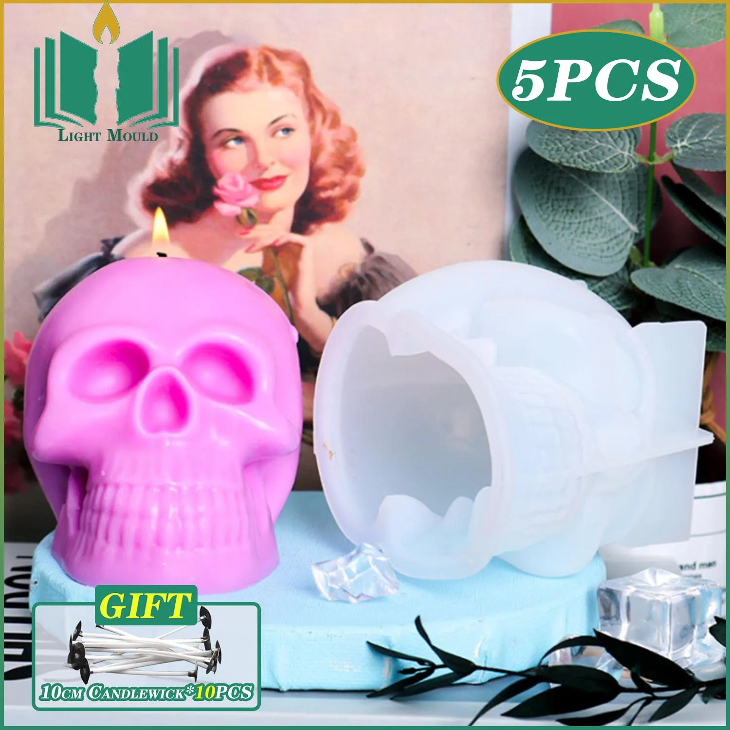 5PCS-DIY-Skull-Candle-Silicone-Molds-Creative-Spooky-Homemade-Handmade ...