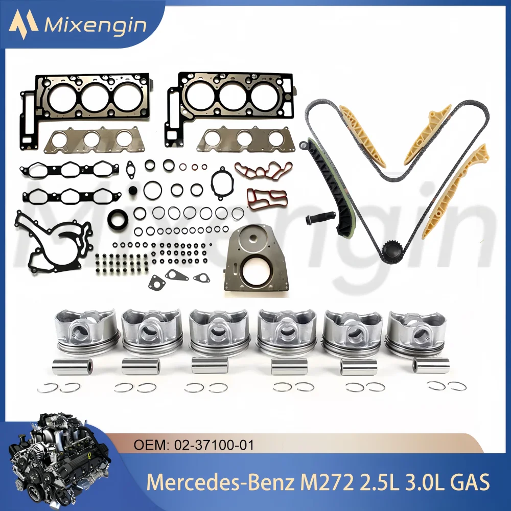 Engine Full Head Gasket Set & Timing chain kit & Piston Ring SetFor ...