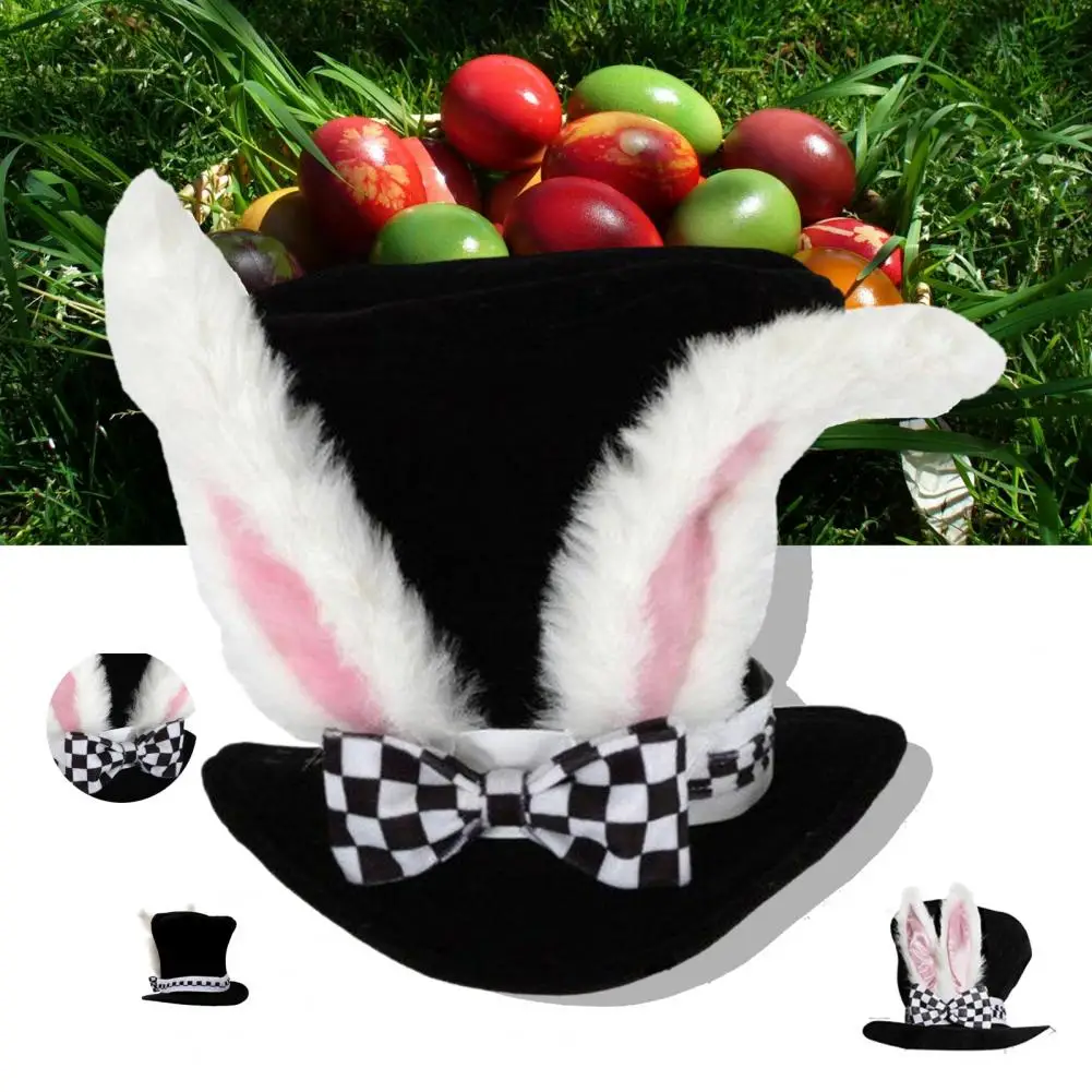 Easter-Day-White-Rabbit-Ears-Lattice-Bow-Magician-Hat-Fairy-Tale-Tea ...