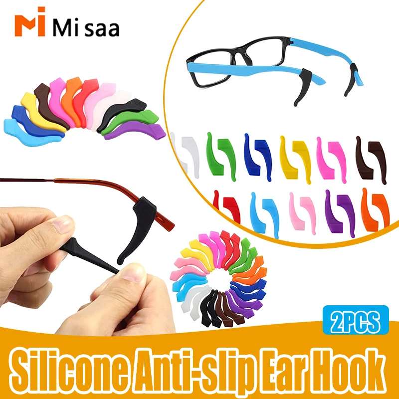 2/10PCS Anti Slip Silicone Glasses Ear Hooks For Kids And Adults Round ...